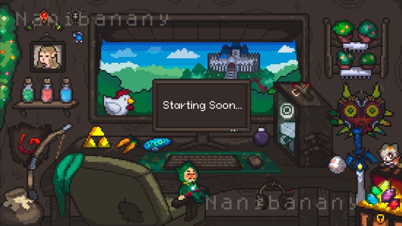 4 X Pixel Wild Elf Fairy Warrior Princess Theme Cozy Gaming Setup ...