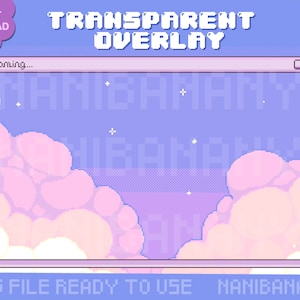 1 X Cute Pixel Pink Cozy Desk Overlay Twitch Youtube Streamer Overlay ...