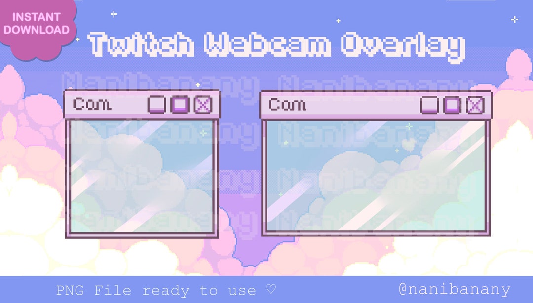 Kawaii Pastel Purple Webcam Frame Overlay Pack for Twitch Youtube ...