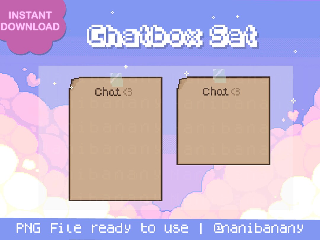 Cute Cozy Pixel Aesthetic Sheet Note Chatbox Set for Twitch Youtube ...