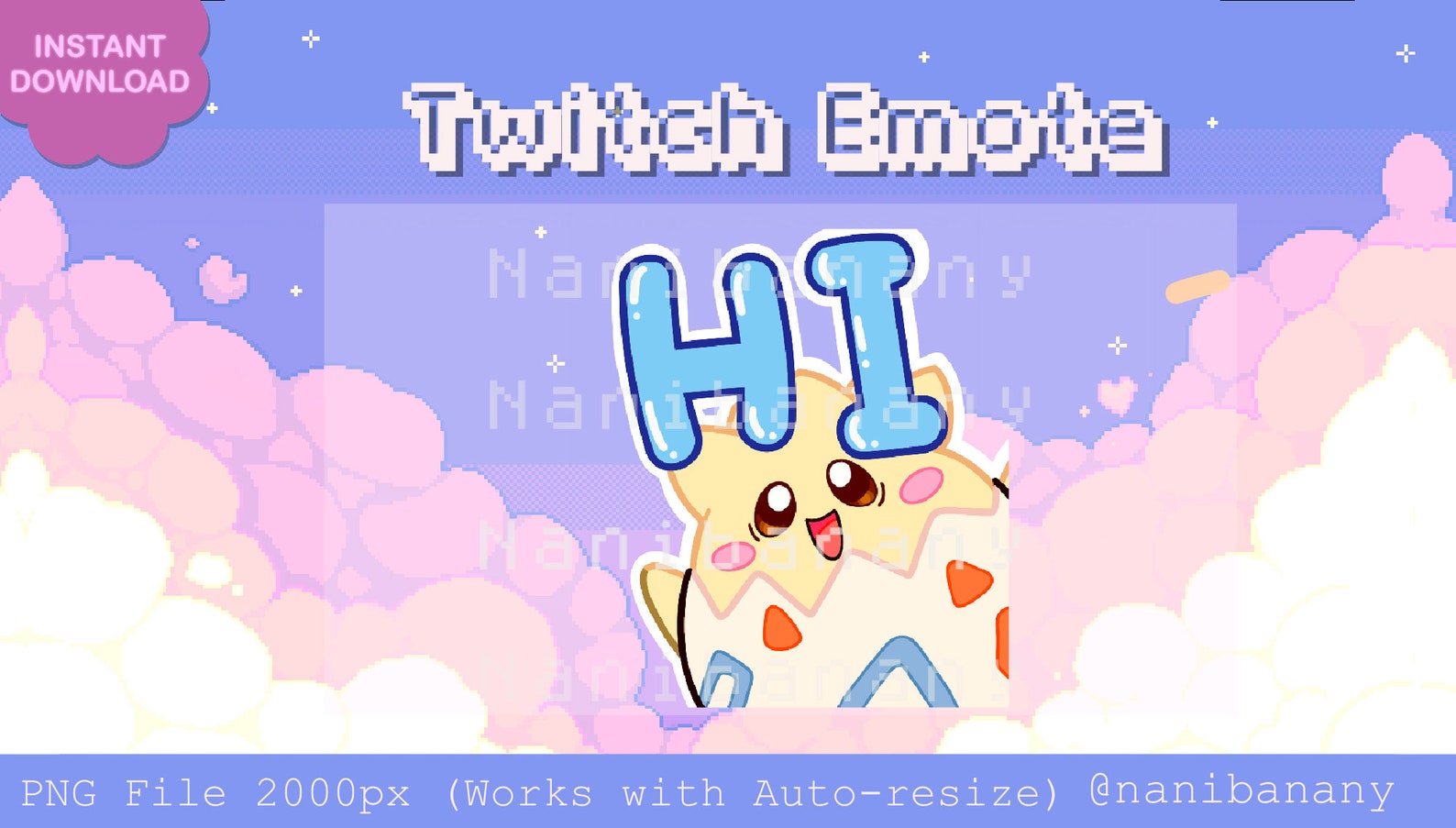 Pokemon Togepi Hi Hello Emote for Twitch Discord Youtube - Etsy