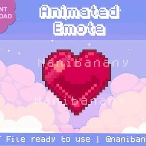 Pixel Diamond Red Heart Spinning Animated Emote for Discord Twitch ...