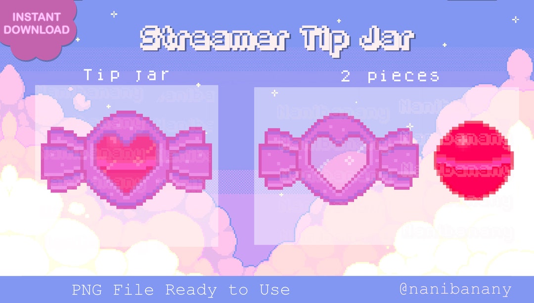 Pixel Kawaii Transparent Pastel Pink Heart Candy Wrapper Decoration ...