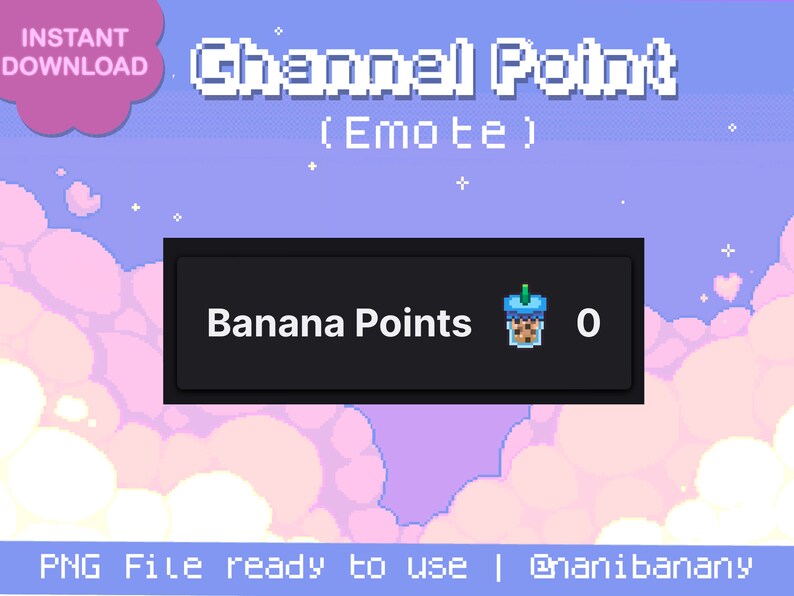 Pixel Blue Boba Bubble Tea Channel Point Emote Icon for Discord Twitch ...