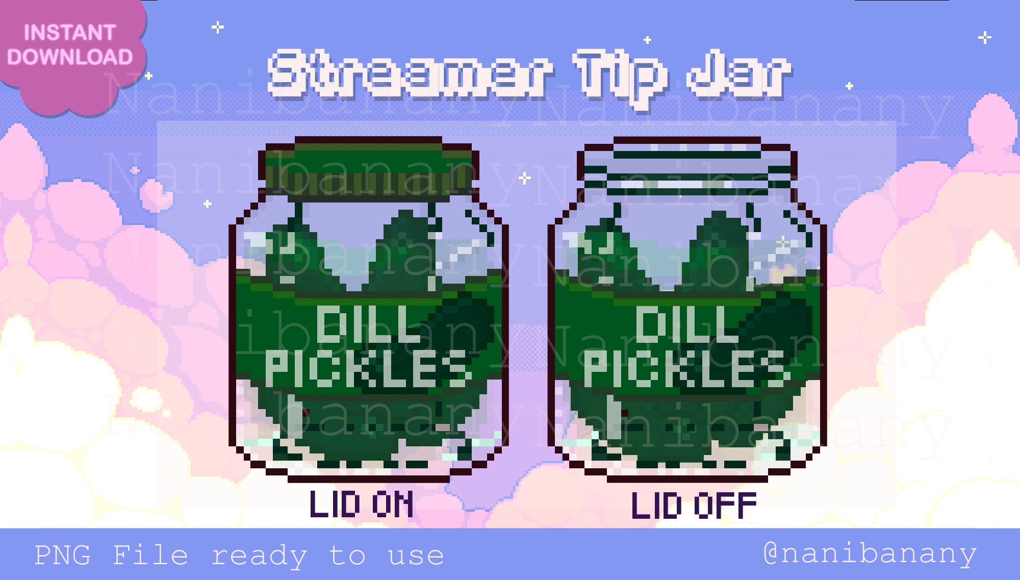 Pixel Dill Pickles Tip Jar Hype Cup for Twitch Youtube - Etsy