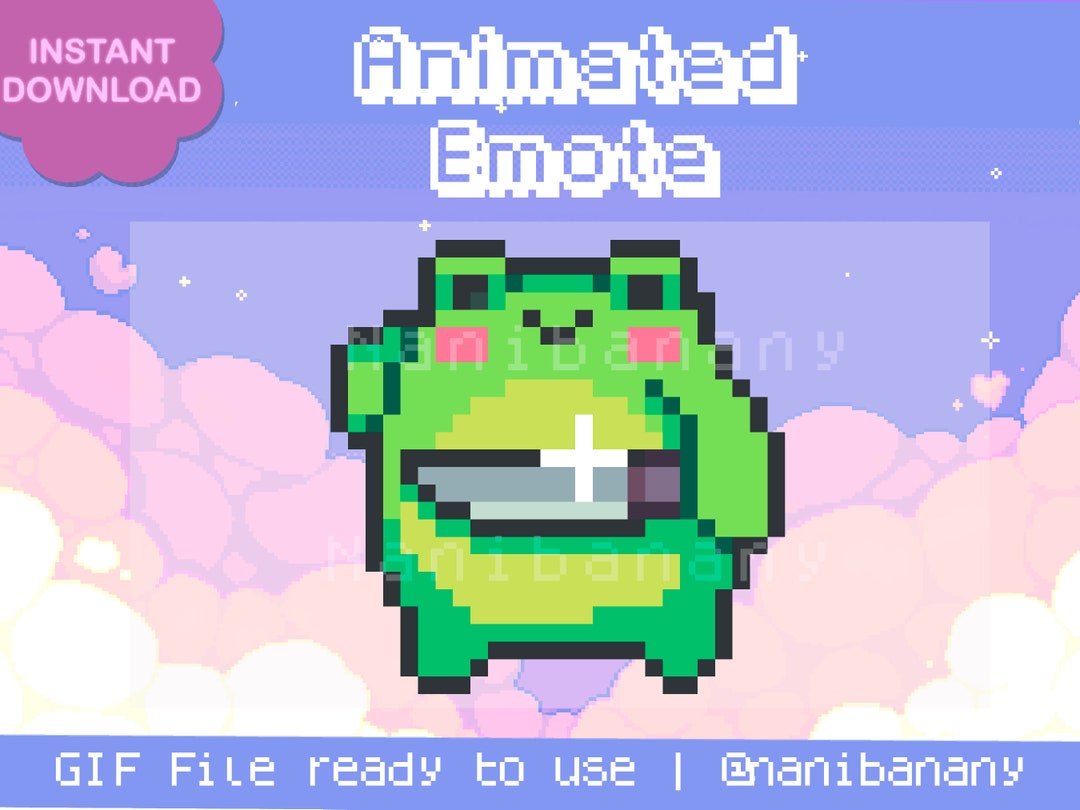 Funny Pixel Frog Froggy With a Knife Animated Emote for Discord Twitch ...