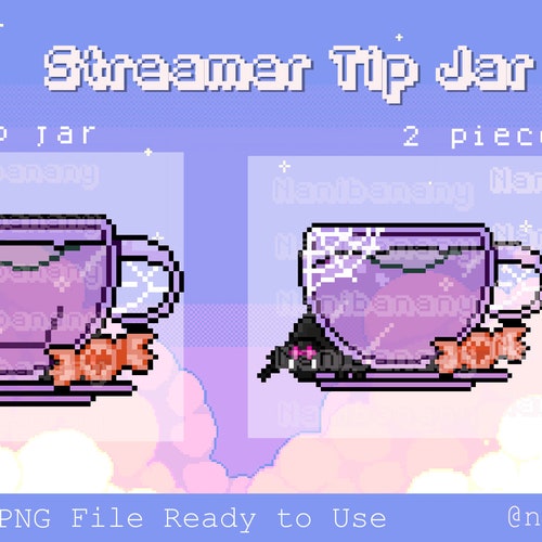 Pixel Moon Skull Galaxy Star Tip Jar Hype Cup for Twitch - Etsy