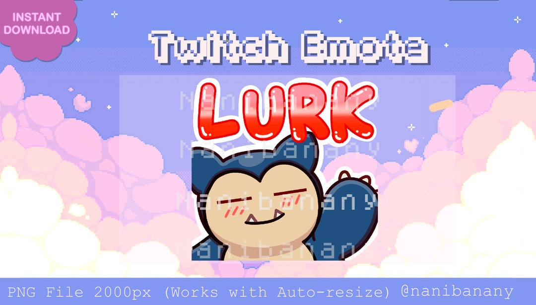 Cute Snorlax Lurk Emote for Discord Twitch Youtube Streamers Ready to ...
