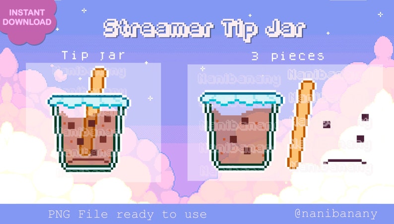 Blue Bubble Boba Milk Tea Twitch Youtube Streamer Hype Cup / Tip Jar ...