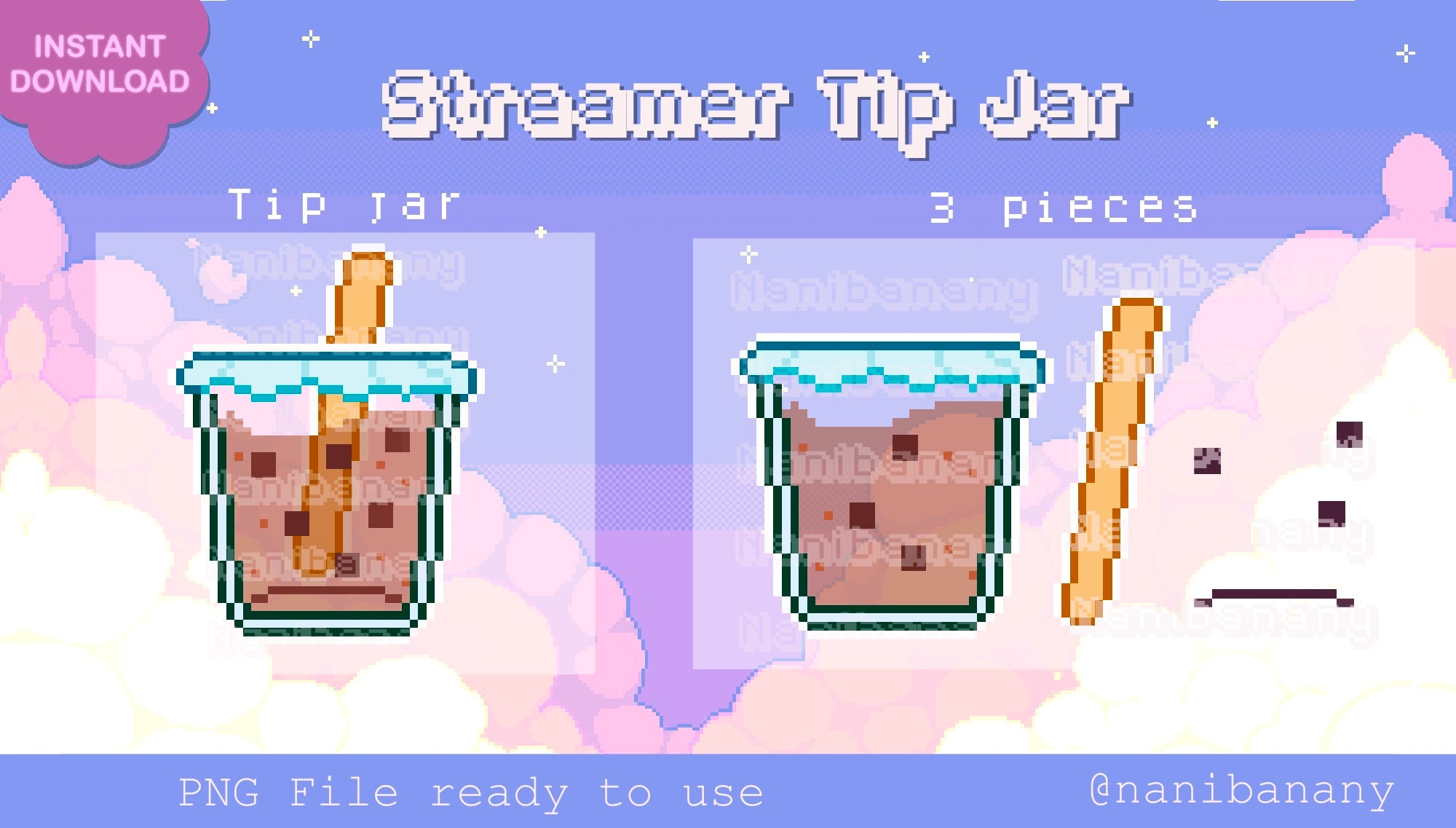 Blue Bubble Boba Milk Tea Twitch Youtube Streamer Hype Cup / Tip Jar ...