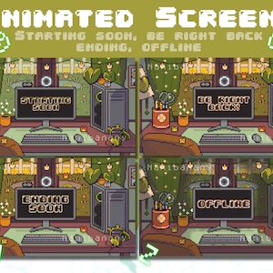 Cozy Animated Pixel Froggy Desk Stream Overlay Package | Cute Green ...