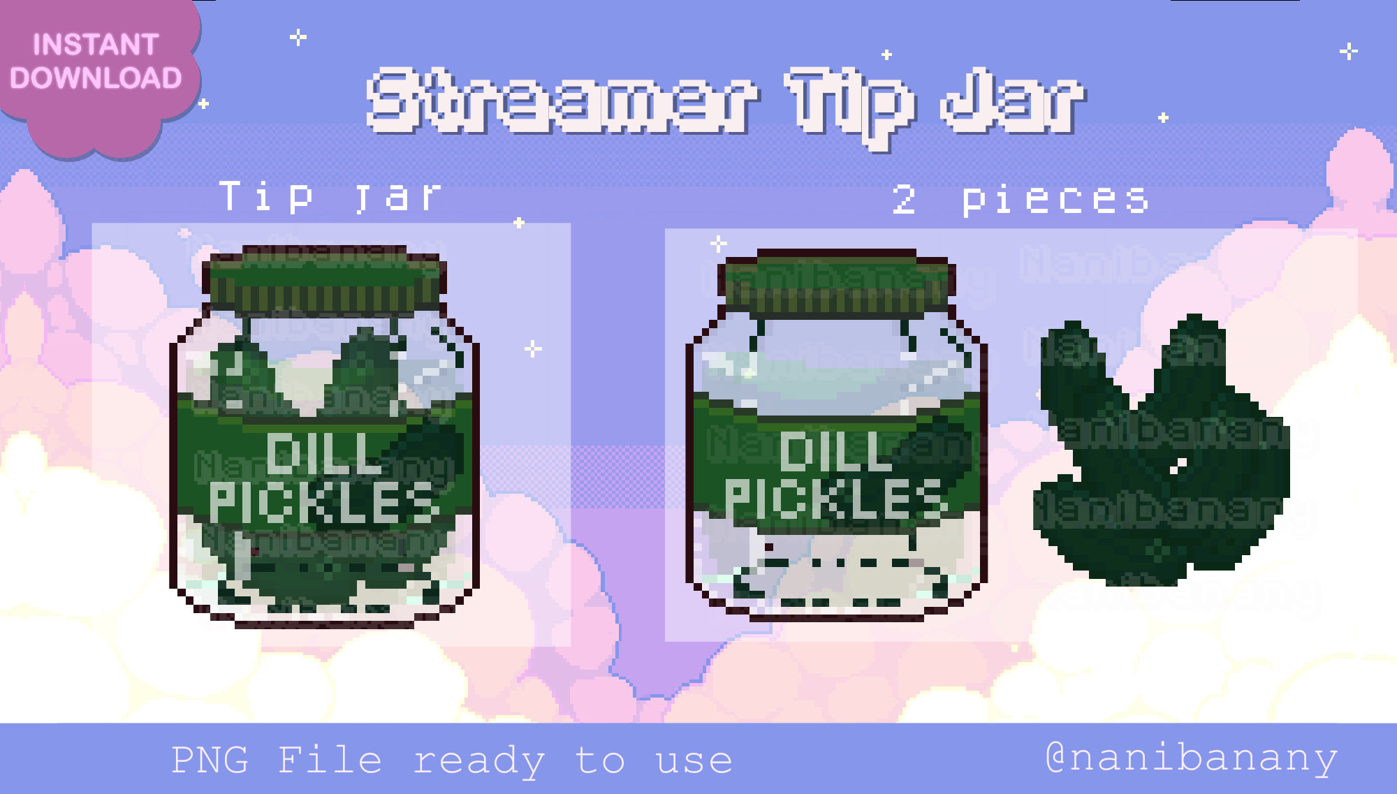 Pixel Dill Pickles Tip Jar Hype Cup for Twitch Youtube Streamers Ready ...