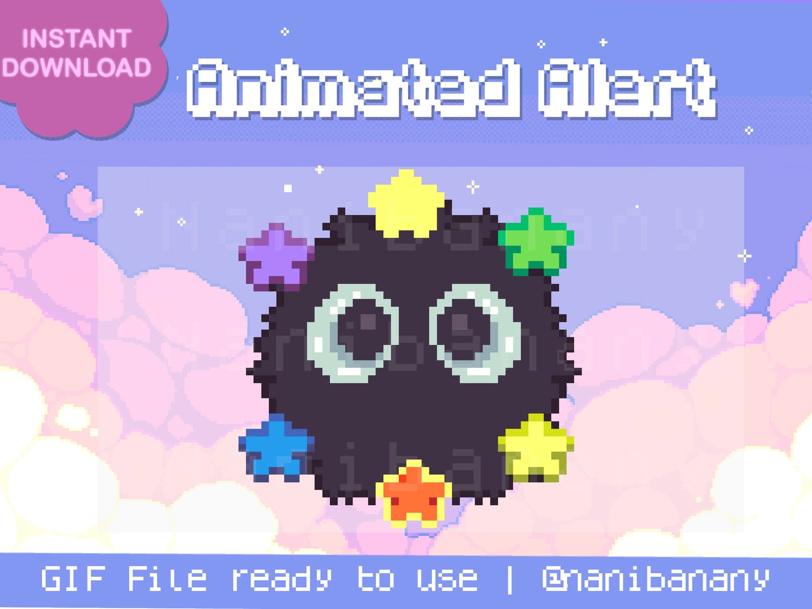 Kawaii Pixel Animated Soot Sprite Alert / Overlay / Decoration / Raid ...