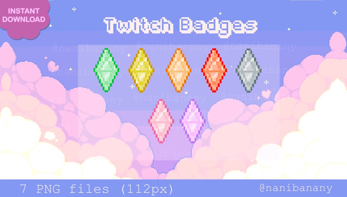 The Sims Plumbob Diamond Gem 8bit Pixel Art Inspired Twitch Badges ...