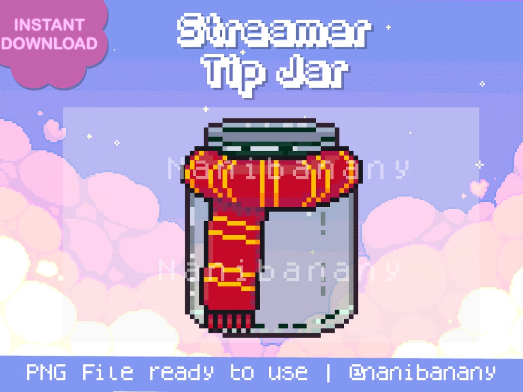 Pixel Lion Magic Red Scarf Tip Jar Hype Cup for Twitch Youtube ...