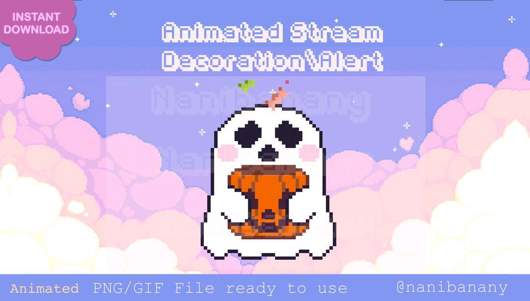 Cute Animated Ghost Phantasm With Pumpkin Alert Donation / Overlay ...