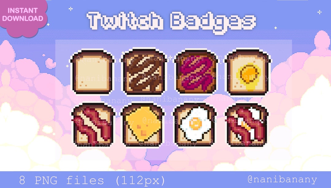 8 X Breakfast Badge Set for Twitch Youtube Streamers Ready to Use - Etsy