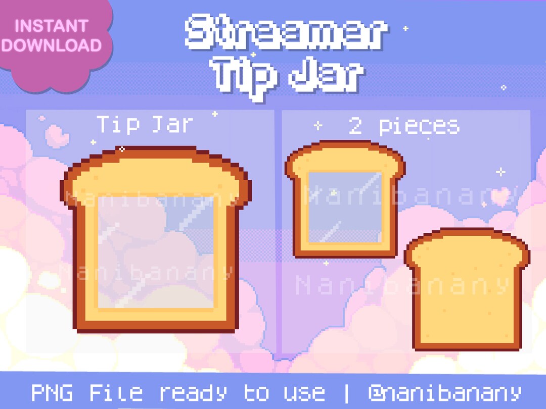 Pixel Cozy Bear Bakery Coffee Bread Tip Jar Hype Cup for Twitch ...