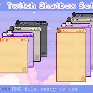 4 X Pixel Window Retro Spooky Halloween Chat Box Set Bundle for Twitch ...