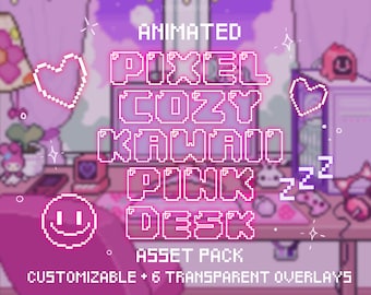 4 X Cute Pixel Animated Scenes Screens Neon Pink Lights Setup - Etsy