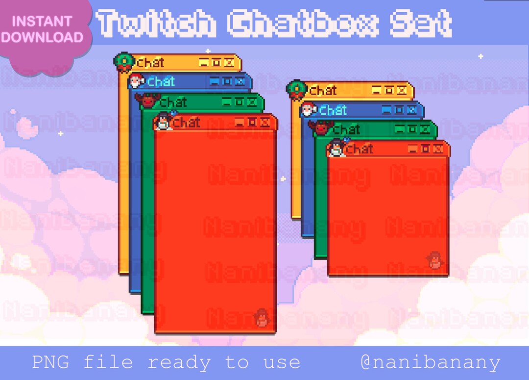 4 X Window Retro Aesthetic Merry Xmas Christmas Chatbox Set for Twitch ...