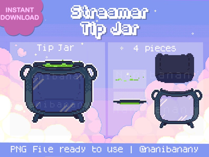 Pixel Witch Cauldron NO HANDLE Streamer Hype Cup / Tip Jar / Bit Jar ...
