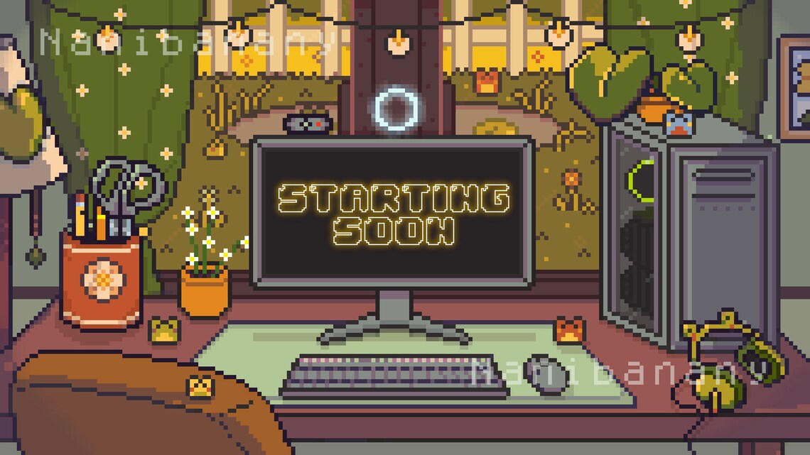 Cozy Animated Pixel Froggy Desk Stream Overlay Package Cute - Etsy