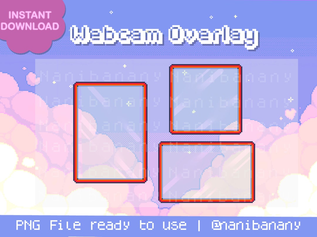 3 X Pixel Poke Japanese Trainer Anime Gamer Webcam Frames Overlay ...