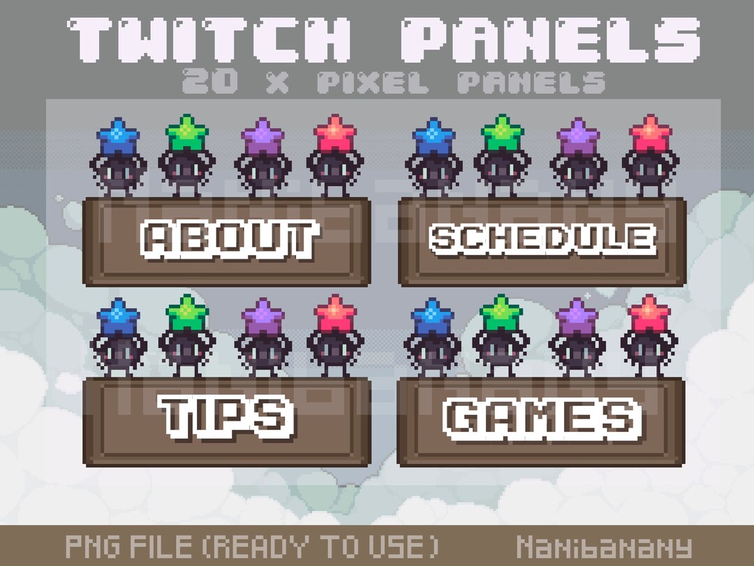 20 Japanese Kawaii Anime Sprites Cozy Panels for Twitch Streamers ...