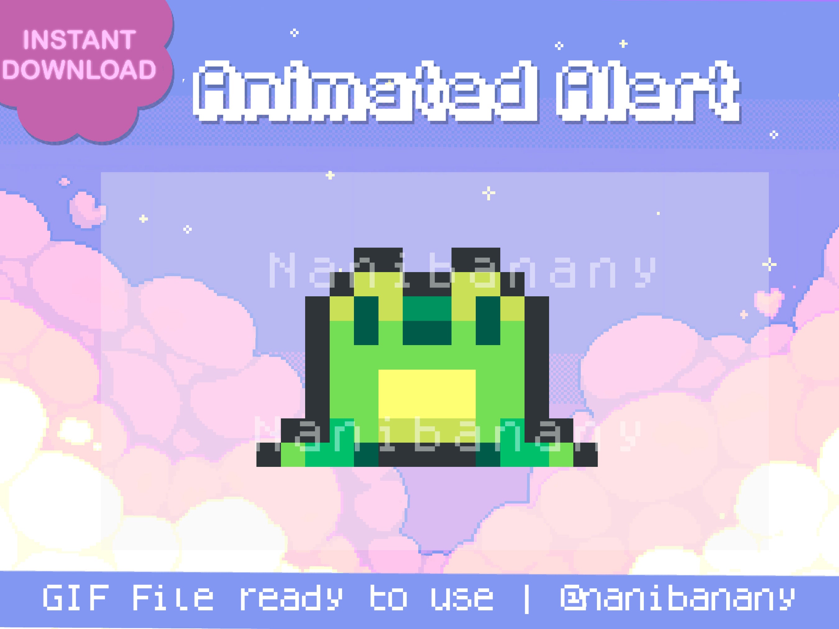 Pixel Froggy Kiss Love Alert / Overlay / Decoration / Raid / Follower ...