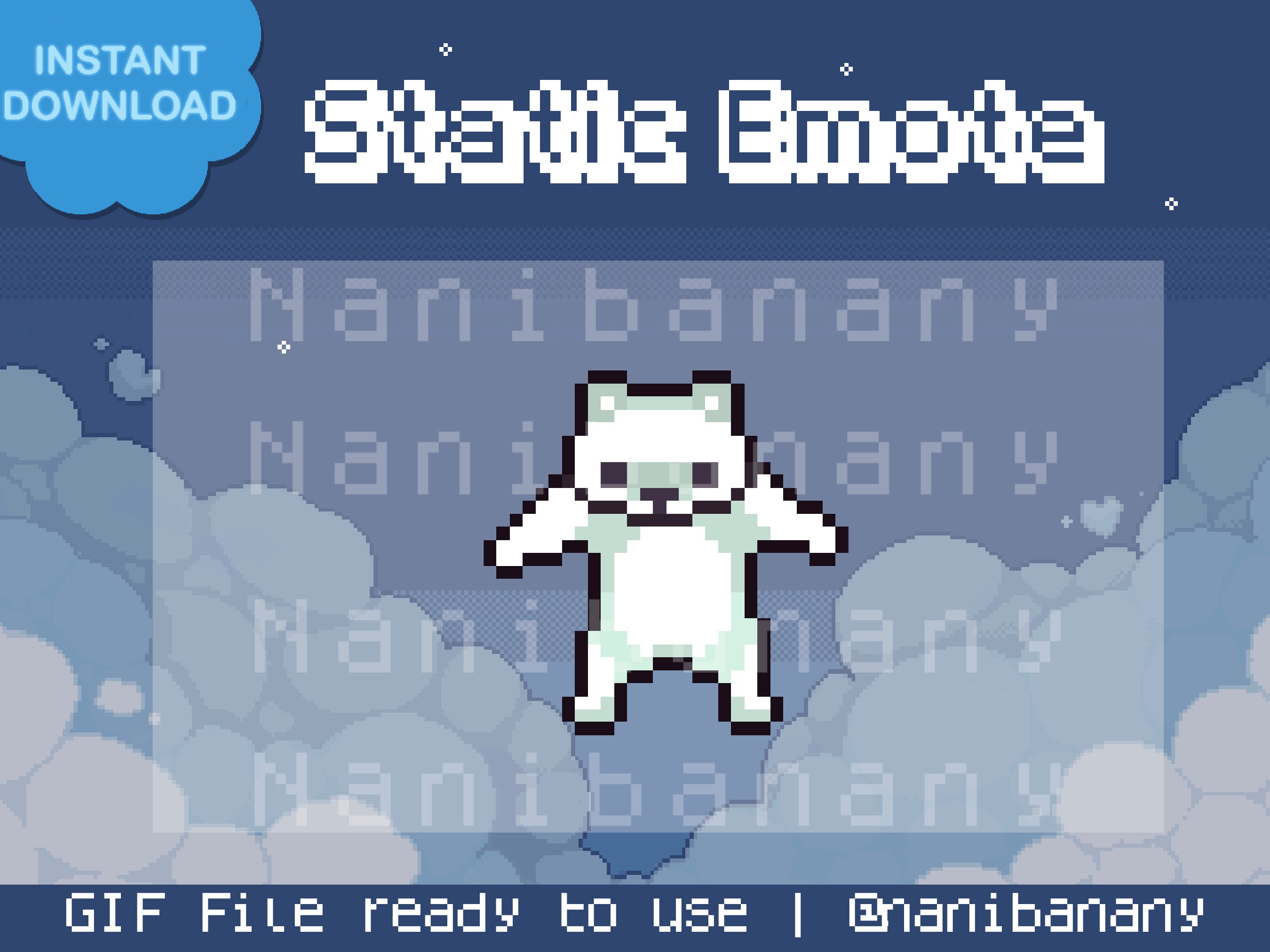 Cozy Animated Pixel Blue Winter Static Emote Icon for Discord Twitch ...