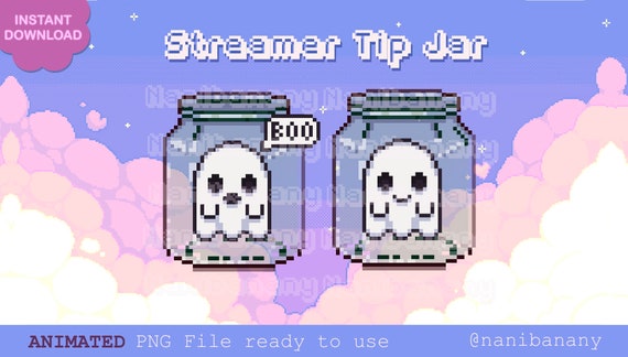 Animated Pixel Halloween Ghost Hype Jar Tip Jar for Twitch - Etsy