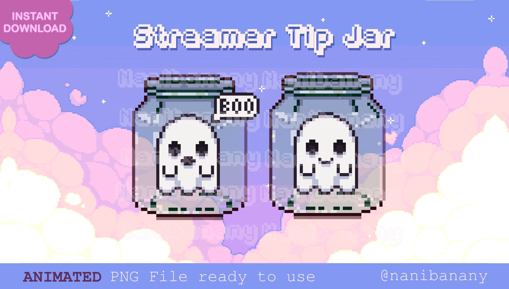 Animated Pixel Halloween Ghost Hype Jar Tip Jar for Twitch - Etsy