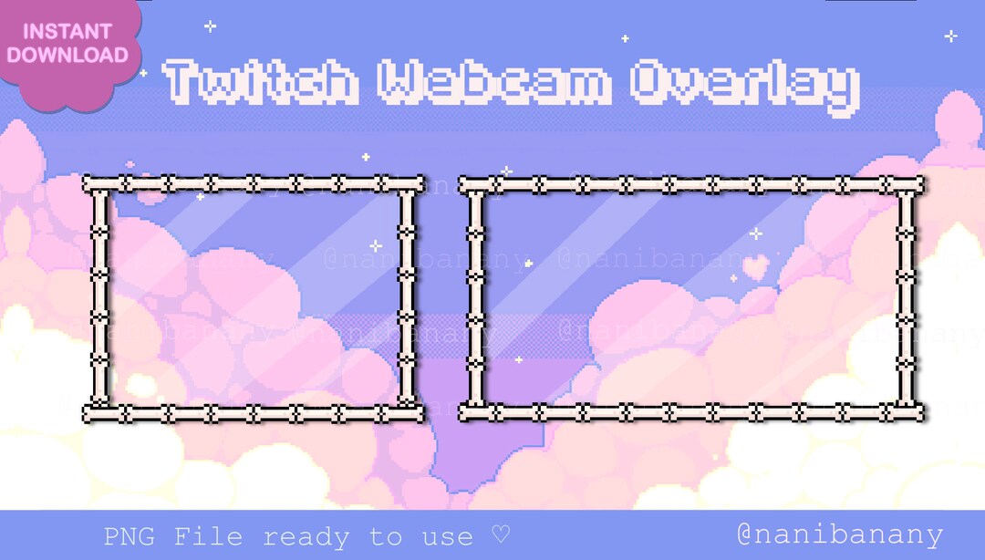 Pixel Skull Bones Webcam Frame for Twitch Youtube Streamers Ready to ...