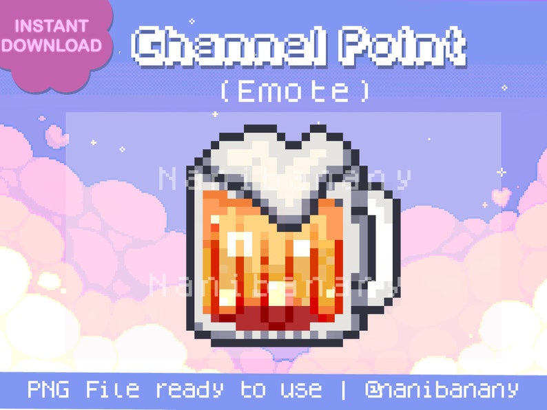 Pixel Beer Cheers Mug Channel Point Emote for Twitch Youtube - Etsy