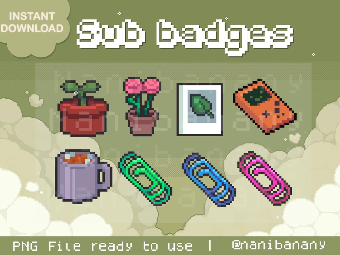 8 X Cozy Office Gamer Theme Set of Badges for Twitch Youtube Streamers ...