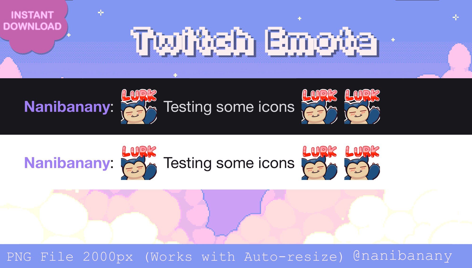 Cute Snorlax Lurk Emote for Discord Twitch Youtube Streamers - Etsy