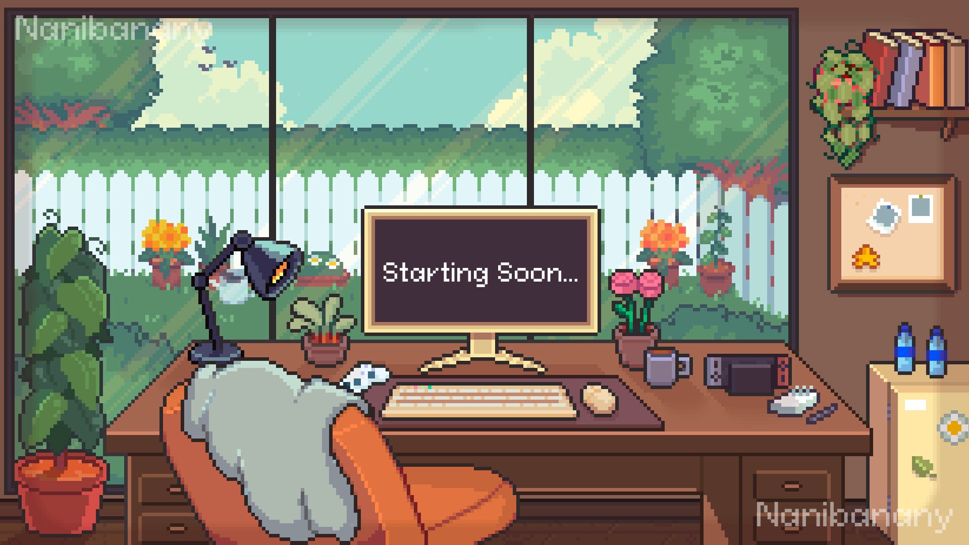 4 X Lofi Cozy Relaxing Natural Plants Office / Gamer Garden Setup Desk ...