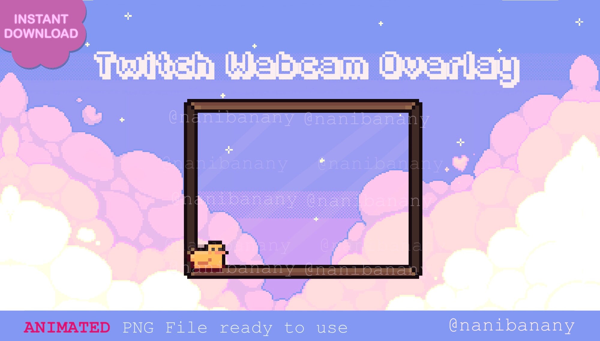 Animated Pixel Rubber Duck Webcam Frame for Twitch Youtube - Etsy