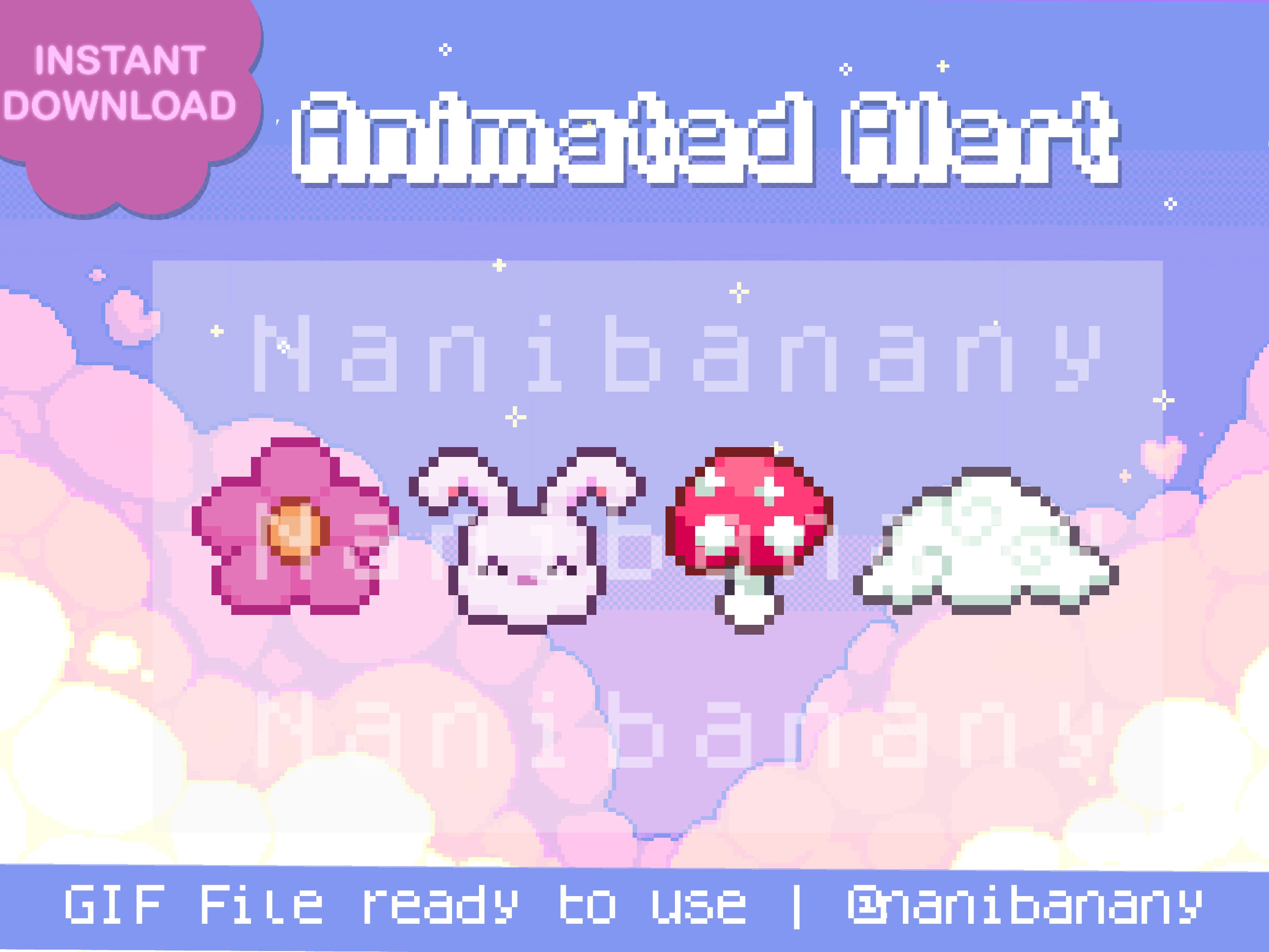 Cozy Pixel Kawaii Pastel Pink Desk Animation Alert Donation / Overlay ...