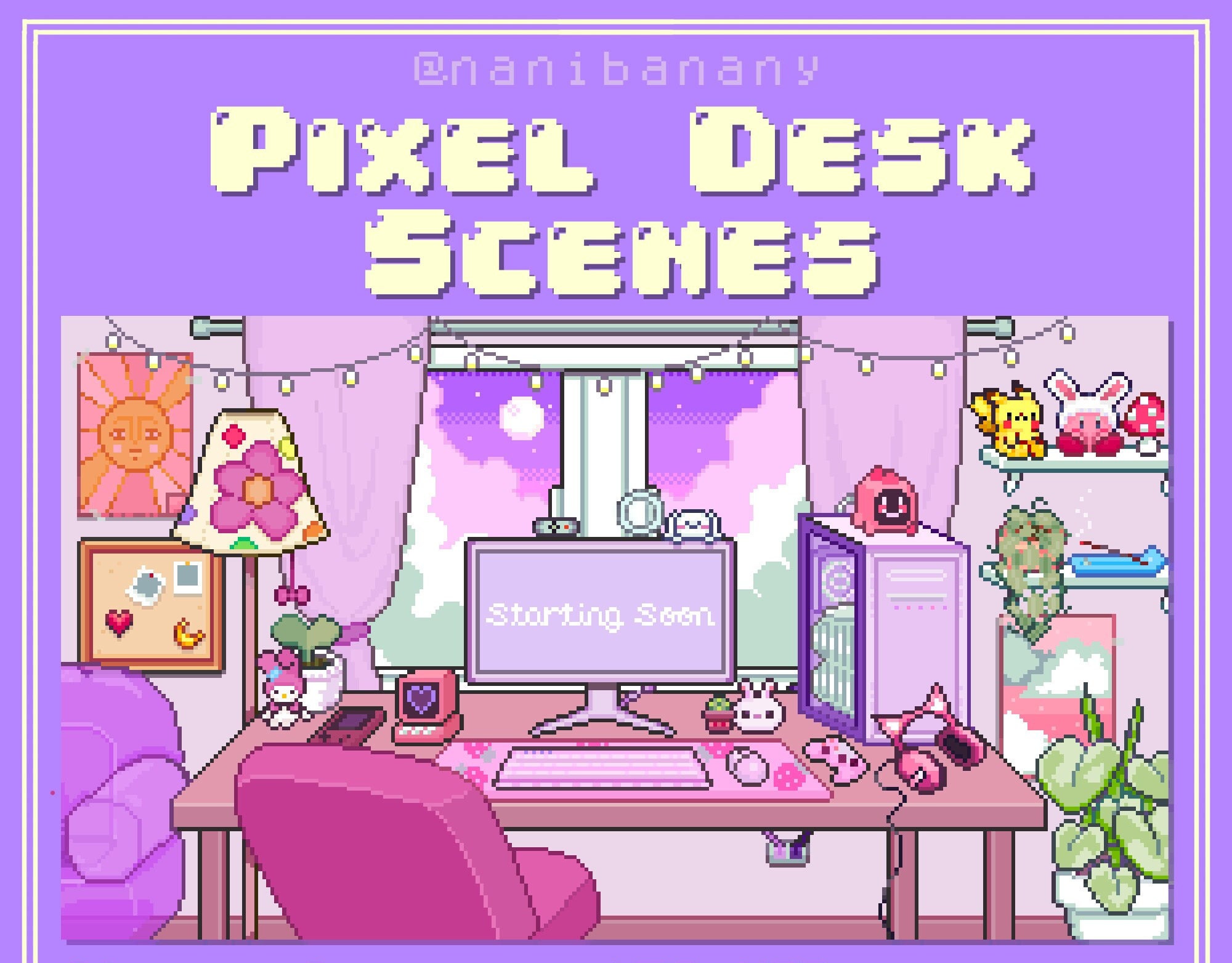 Custom Lofi Animated Pixel Desk Scenes for Twitch Streamers - Etsy