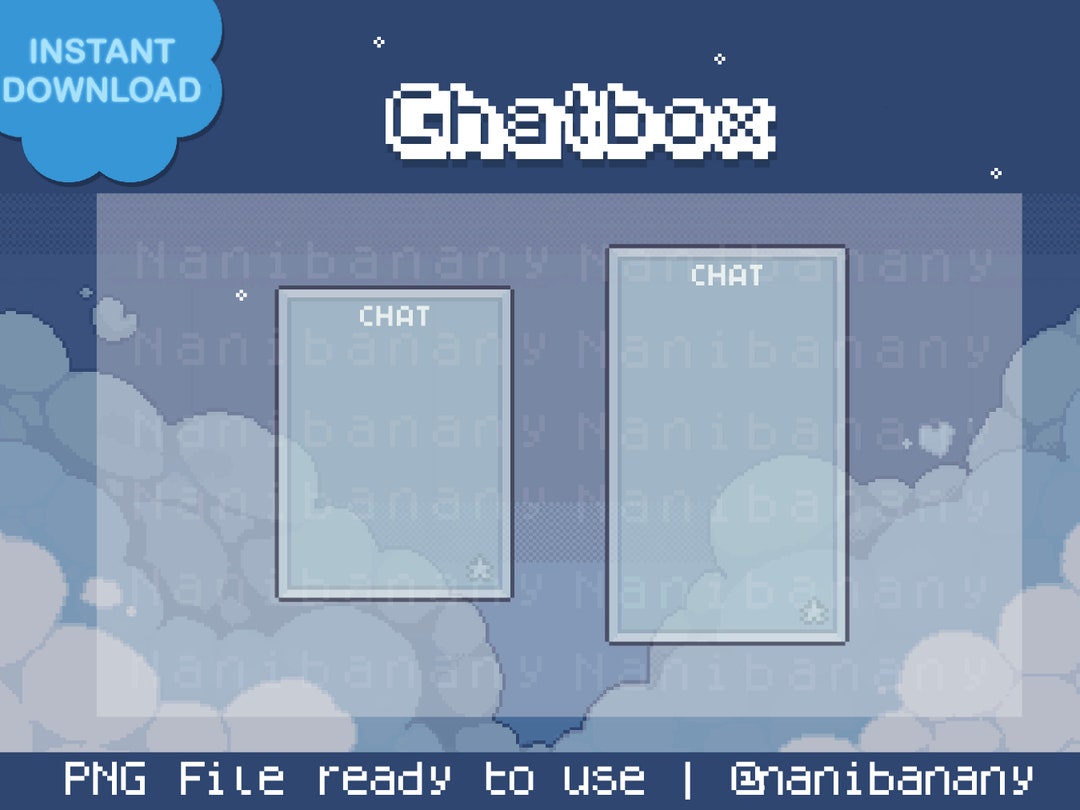 Cute Cozy Pixel Pixel Blue Winter Chatbox Set for Twitch - Etsy