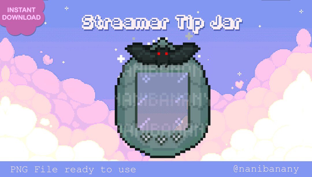 Pixel Moth Bat Spooky Tip Jar Tip Jar - Hype Cup - Bit Jar for Twitch ...