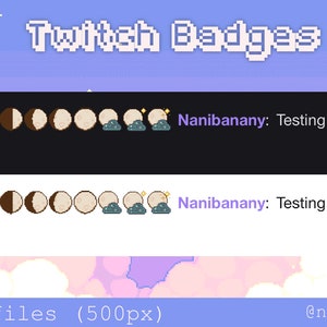 Pixel Full Moon Eclipse Badges for Twitch Youtube Streamers Ready to ...