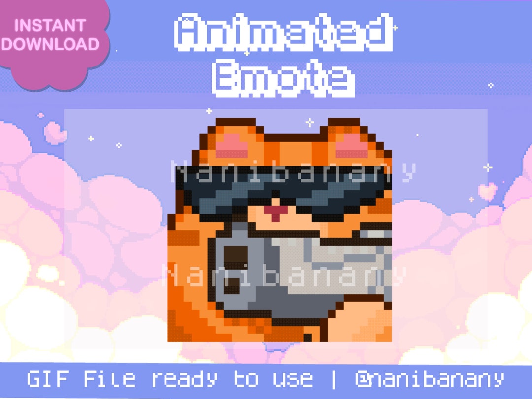 Pixel Cute Orange Kitty Cat Tabby Sunglasses Pistol Gun - Etsy