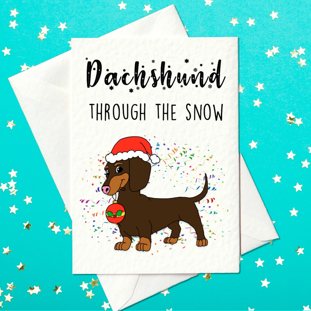 Dachshund Through the Snow – christmas Card (A6) - Etsy