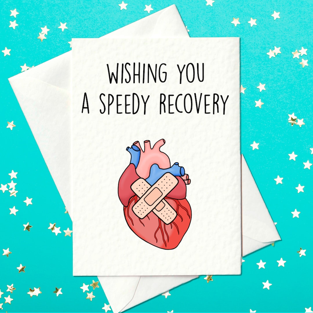 Funny & Cheeky Handmade Get Well Soon Greetings Card for Open Heart ...