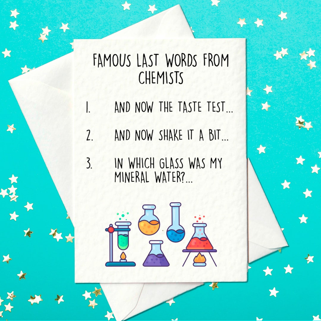 Funny Card for Chemist - Funny Birthday Card for a Chemist - Chemist ...