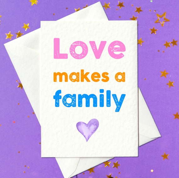 Love Makes a Family Adopting Card / Adoption Card | Etsy