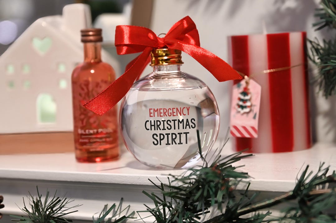 Emergency Christmas Spirit - Fillable Christmas Bauble - Perfect ...